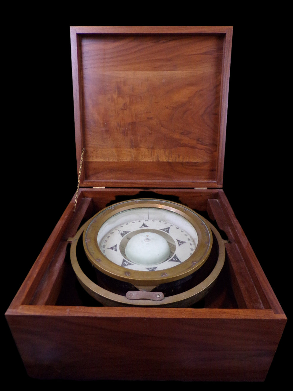Gimballed Compass with Wooden Case – Annapolis Maritime Antiques