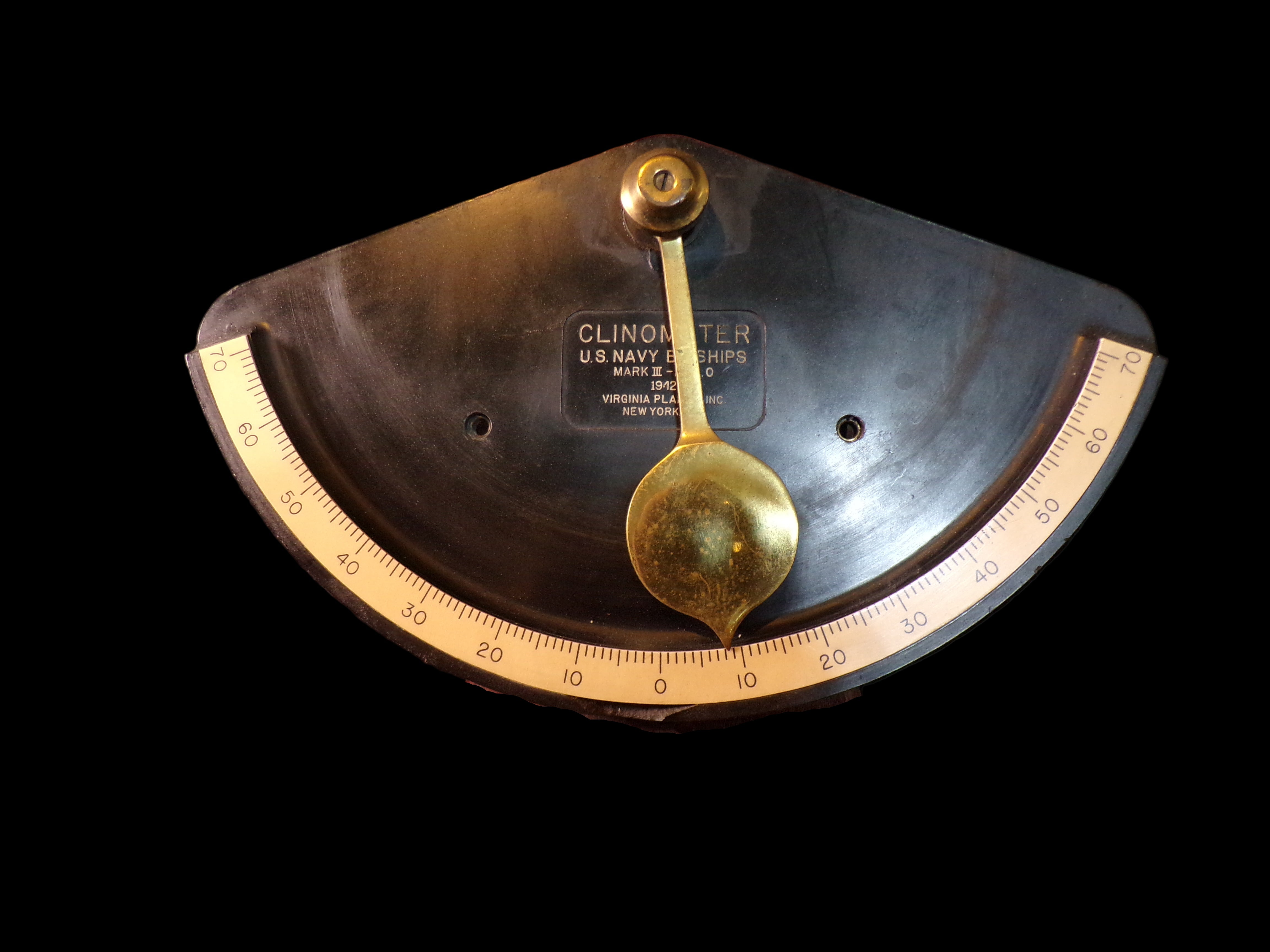 U.S. Navy Ship’s Clinometer (Mark II, Mod 0, dated 1912) – Annapolis ...