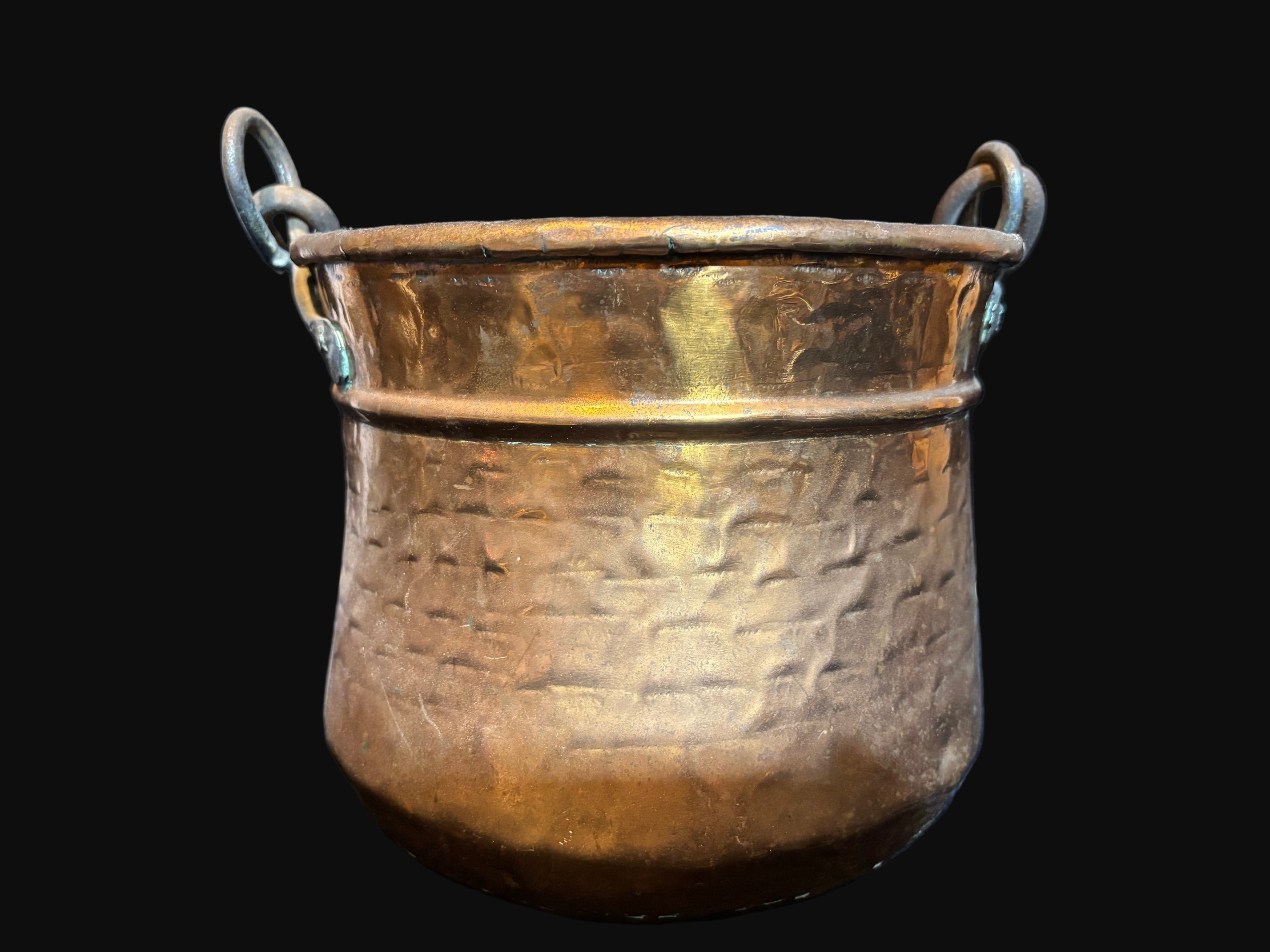 Ship’s Galley Pot with Swing Handles Brass – Annapolis Maritime Antiques